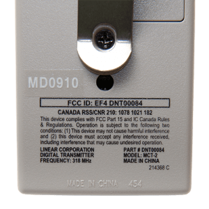 Linear MegaCode 2 Button Remote | Global Gate Controls, Inc.